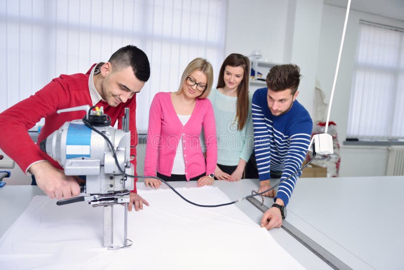 Fashion Students Working As a Team at the College Stock Image - Image ...