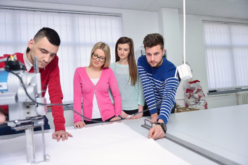 Fashion Students Working As a Team at the College Stock Photo - Image ...