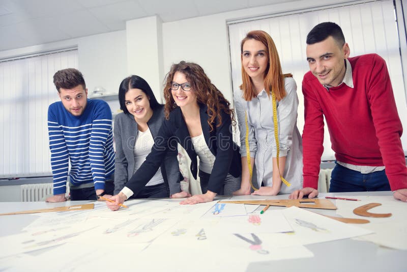 Fashion Students Working As a Team at the College Stock Image - Image ...