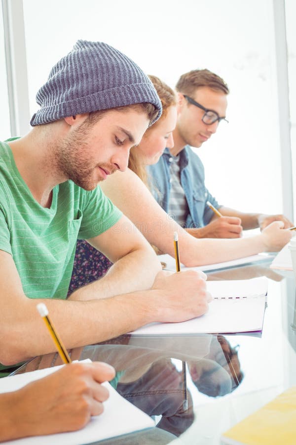 Fashion Students Writing on Notepad Stock Image - Image of designer ...