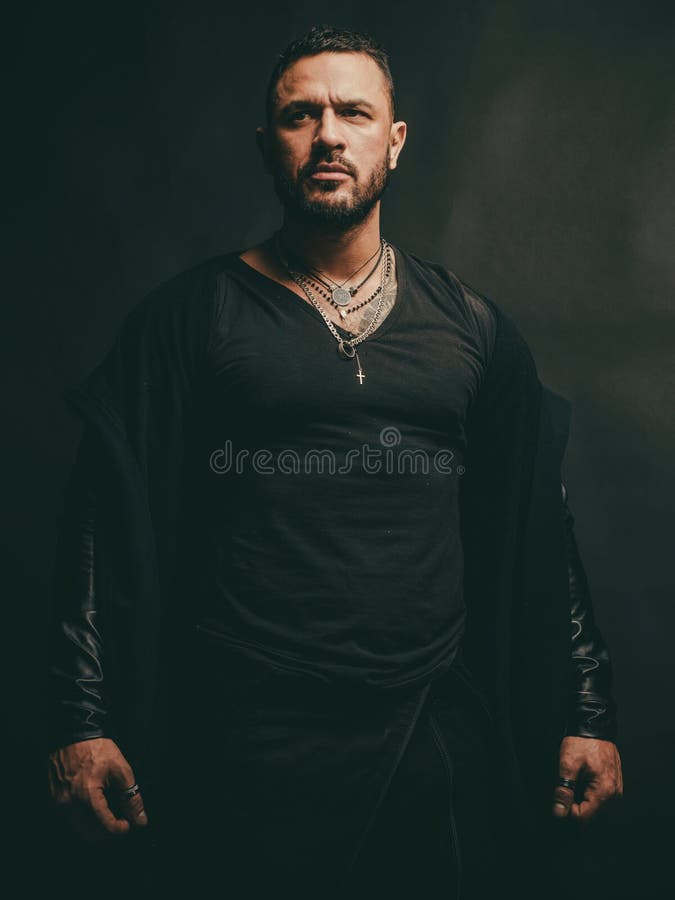 Fashion Style Portrait of a Handsome Man. Stock Image - Image of macho ...