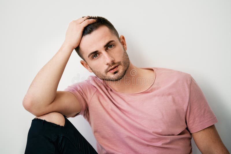 Fashion Style Portrait of Handsome Man on White Background. Stock Image ... Fashion Style Portrait of Handsome Man on White Background. Stock Image ...