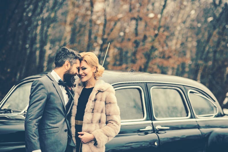 Fashion Style of Retro Couple. Fashion and Retro Style. Stock Image ...