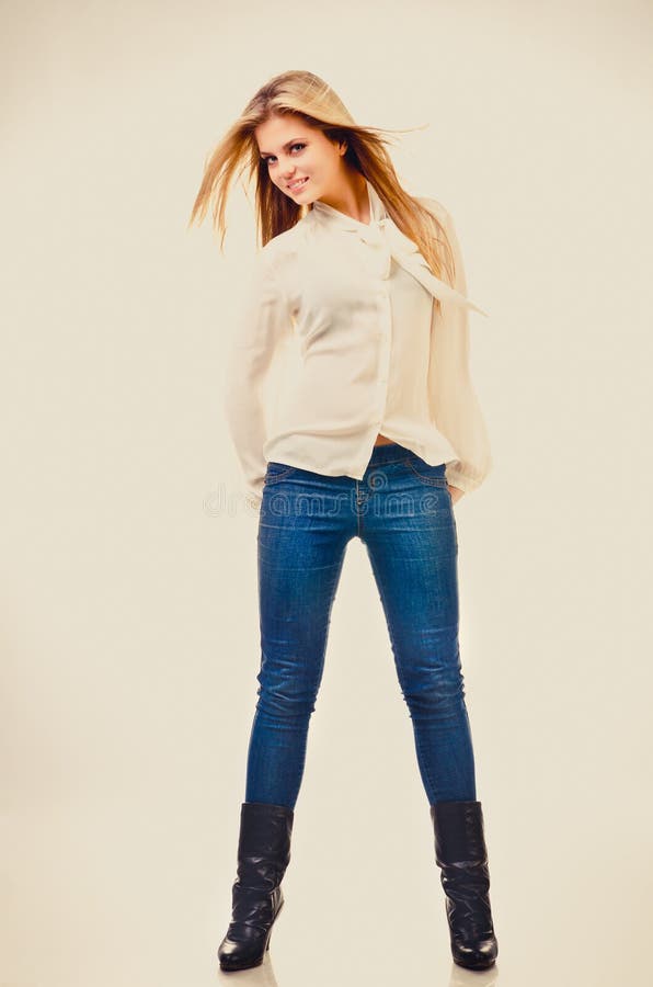 Beautiful Buxom Woman with a Shapely Figure Stock Photo - Image of ...