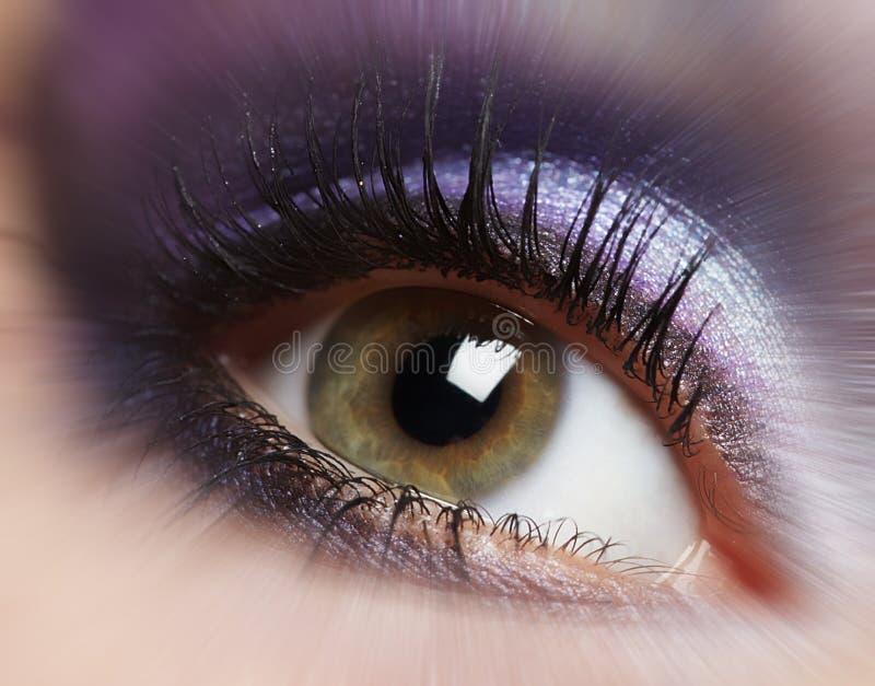 Violet Eyes Mutation Eyes, Close Up. the Human Eye of a Woman with ...