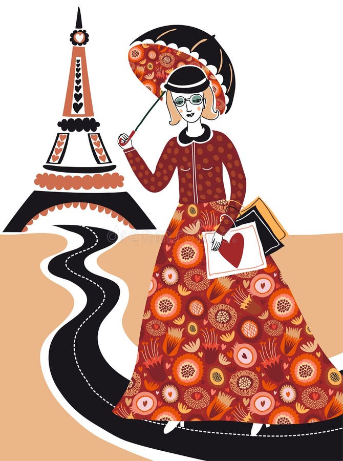 Lovely french woman vector stock vector. Illustration of pretty - 18723139