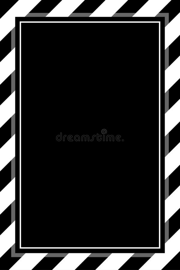 Fashionable Black and White Stripe Frame Template for Background Copy ...