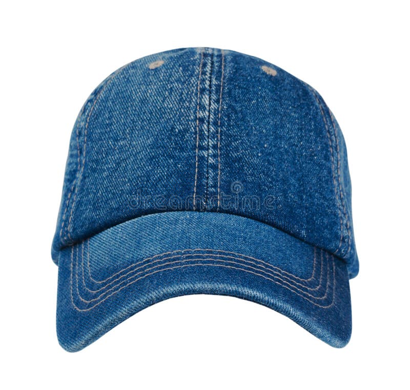 Denim Cap Isolated on White Stock Image - Image of seam, texture: 113842203