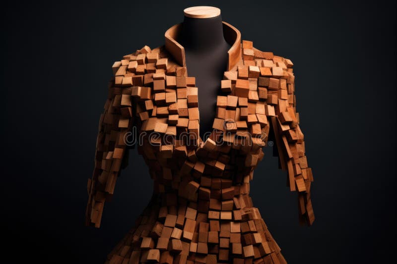 Fashionable Clothes Made Wood. the Texture of Wood in Clothes. Stock ...