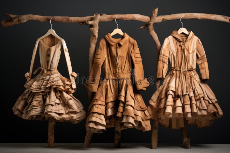 Fashionable Clothes Made Wood. the Texture of Wood in Clothes. Stock ...