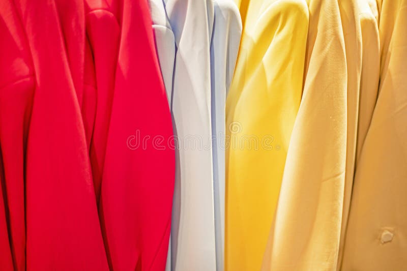 Fashionable Colors and Textures of the Year in Modern Clothes Stock ...