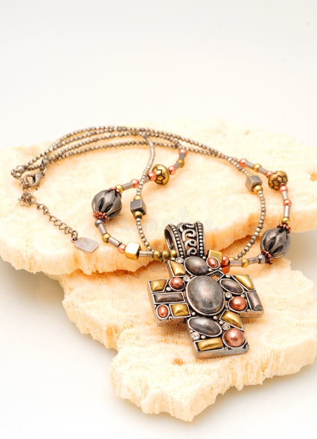 Fashionable Cross necklace stock image. Image of cross - 25104497