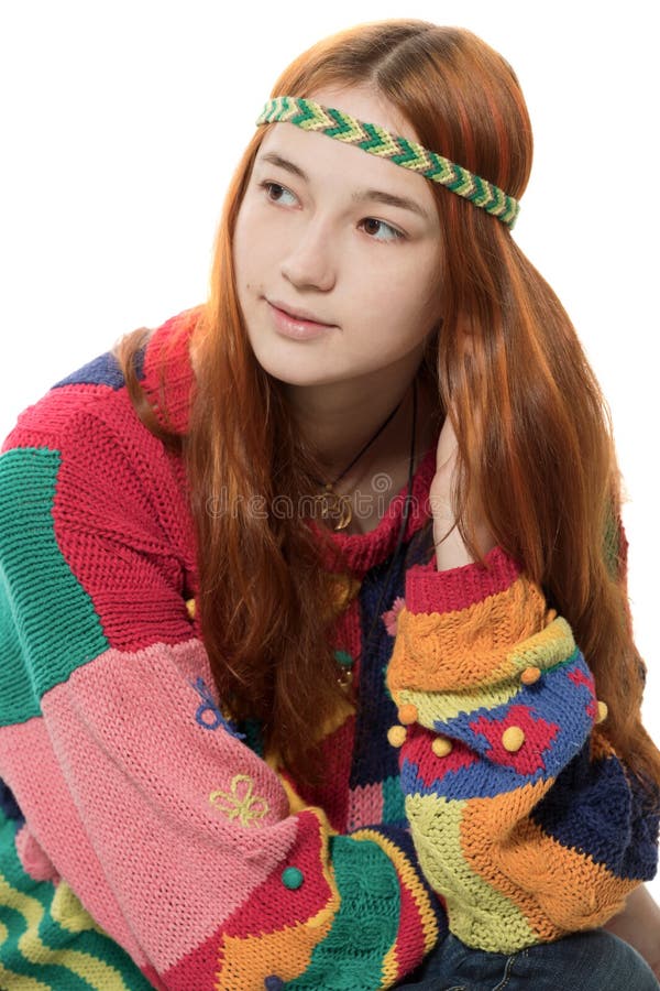 The fashionable girl stock image. Image of human, cardigan - 29080915