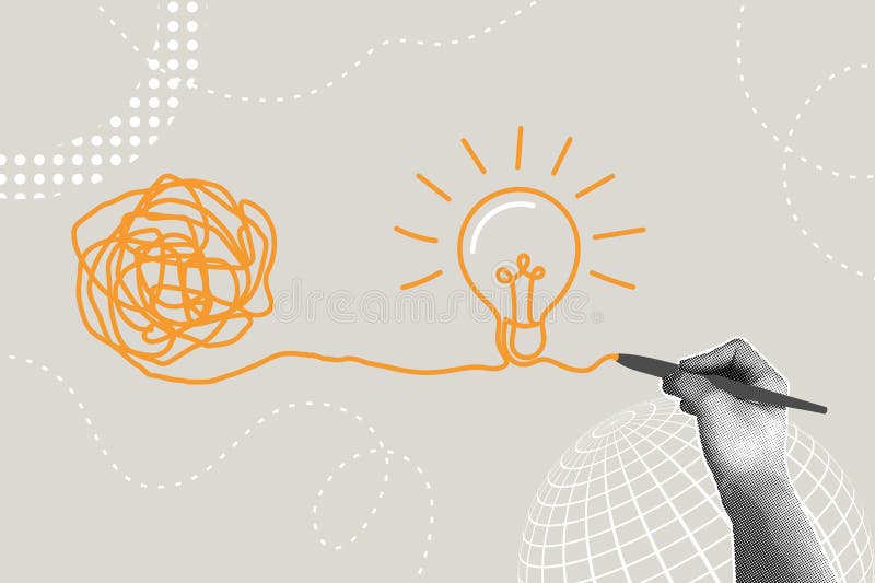 Fashionable Halftone Collage. Conceptualizing an Idea from a Confusing ...