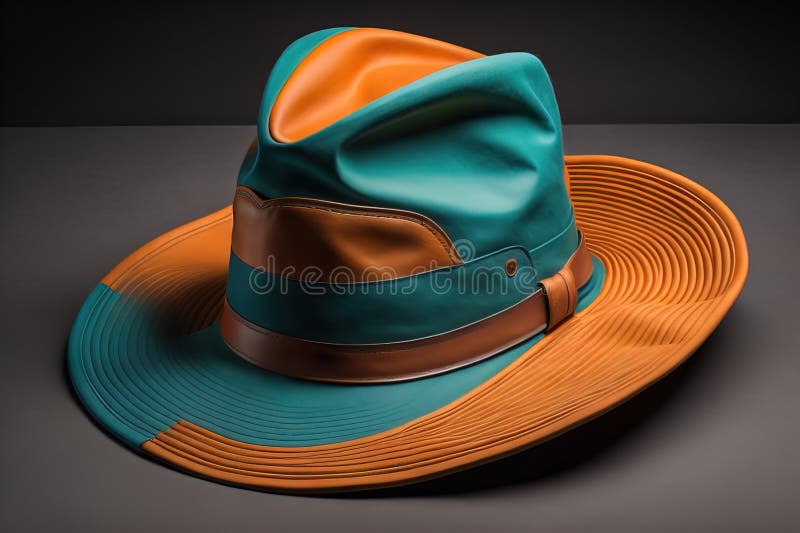 Fashionable Hat on a Solid Color Background. Ai Generative Stock ...