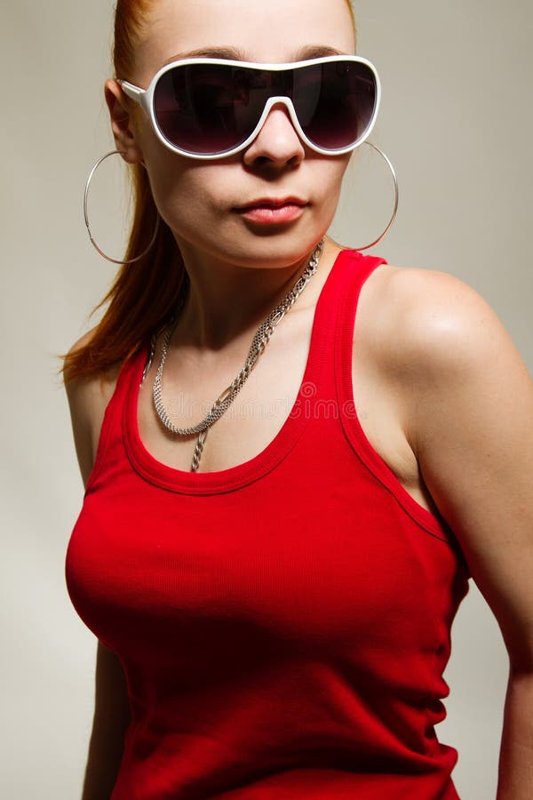 Fashionable Hip-hop Girl Posing in Studio Stock Photo - Image of posing ...