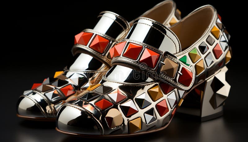 Fashionable Leather Shoes in a Variety of Colors and Patterns Generated ...