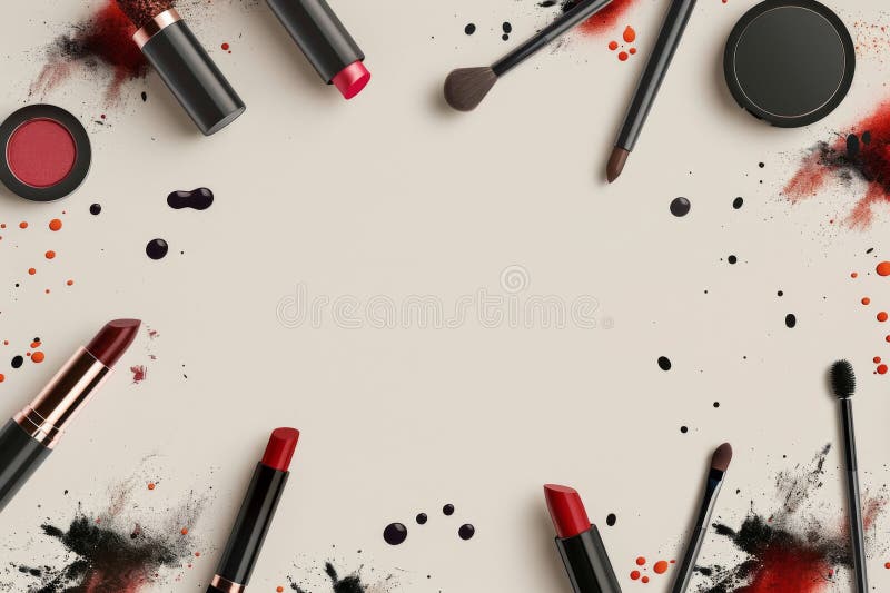 Fashionable Makeup Layout Pattern with Space for Promotional Text ...