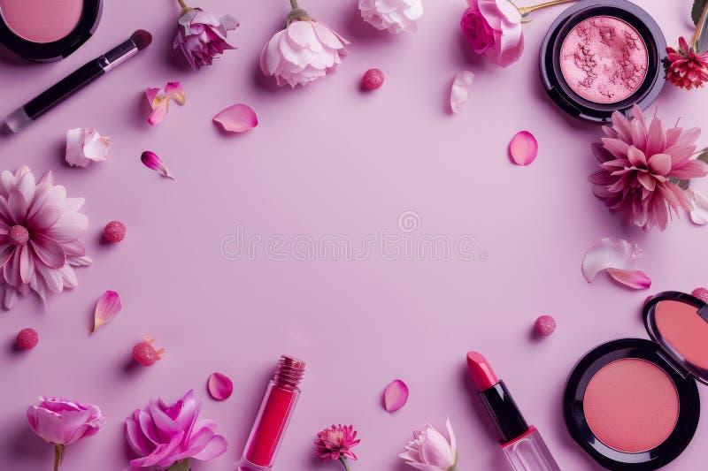 Fashionable Makeup Layout Pattern with Space for Promotional Text ...