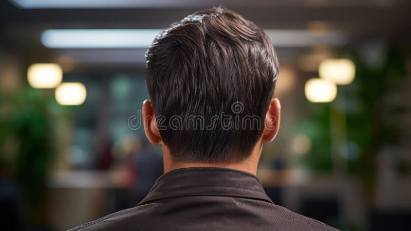 Fashionable Men Haircut Back View Generative Ai Stock Illustration ...