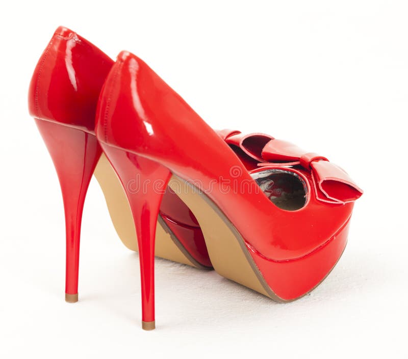 Fashionable Platform Red Pumps Stock Photo - Image of high, heels ...