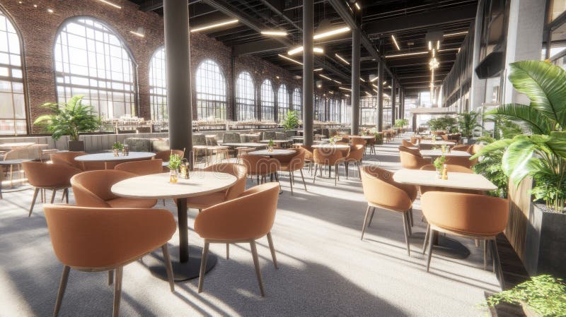 A Fashionable Restaurant Characterized by Its Industrial Modern ...