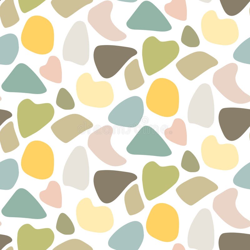 Fashionable Seamless Pattern With Abstract Shapes Hand Drawn Simple