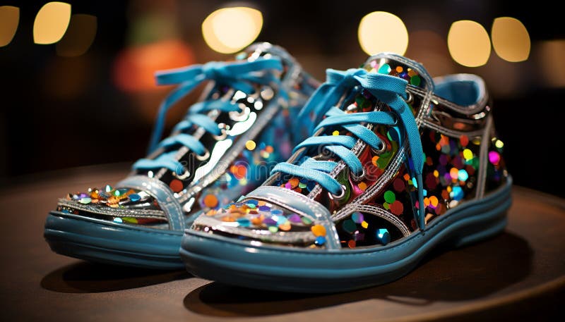 Fashionable Sport Shoe Pair in Multi Colored, Elegant Leather Design ...