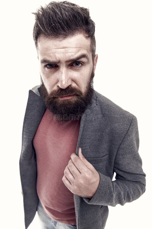 Fashionable and Stylish Man. Brutal Man with Long Beard and Stylish ... Fashionable and Stylish Man. Brutal Man with Long Beard and Stylish ...