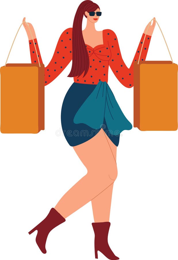 Woman Shopping Bags Stock Illustrations 16 430 Woman Shopping Bags