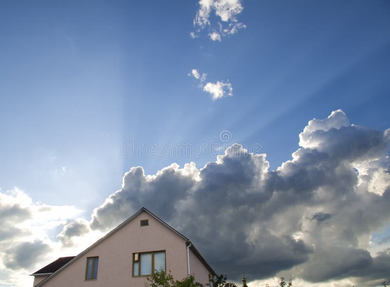 Fassad Beautiful Modern House Stock Image - Image of environment, cloud ...