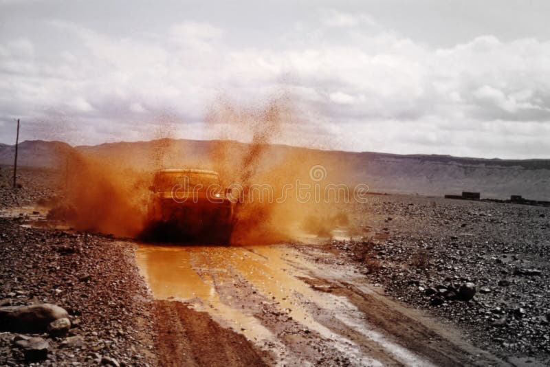 4WD CAR in SANDSTORM stock photo. Image of four, nature - 4428144