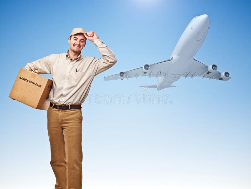 Fast air delivery stock image. Image of worker, fast - 21229195