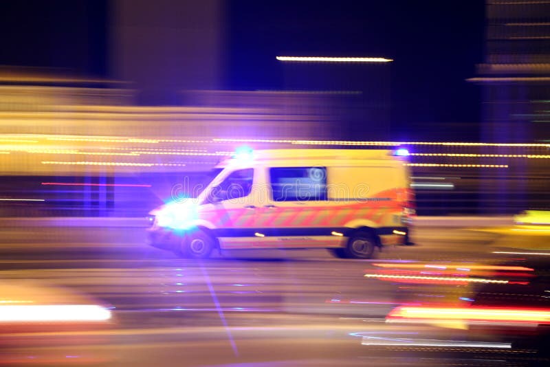 Ambulance in motion stock image. Image of move, hospital - 66130483