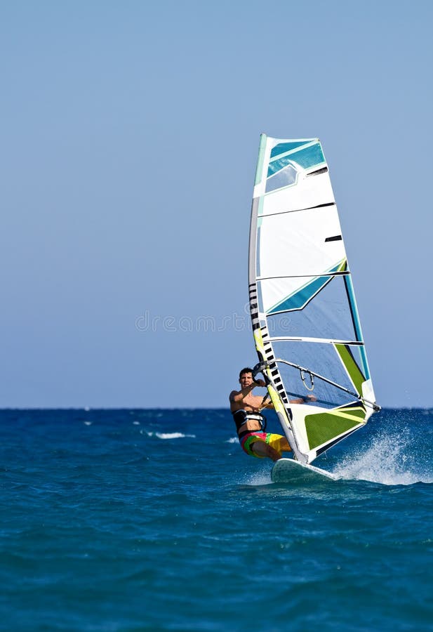 Fast Approaching Windsurfer Stock Image - Image of surfing, sail: 23370105