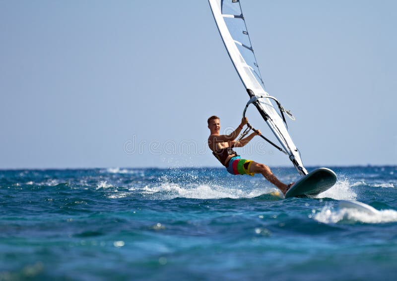 Fast Approaching Windsurfer Stock Image - Image of windsurfer, ocean ...