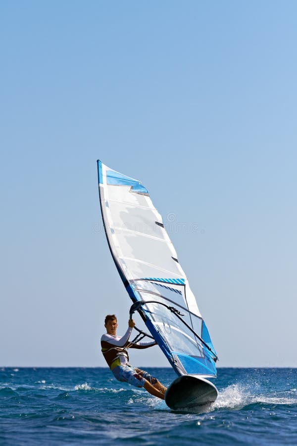 Fast Approaching Windsurfer Stock Image - Image of ocean, splash: 23956181