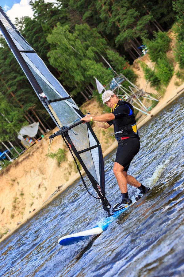 Fast Approaching Windsurfer Stock Image - Image of surfer, surf: 40587289