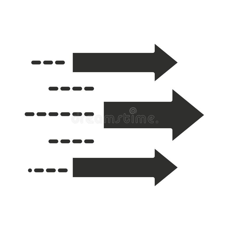 Fast Arrows Guide Direction Silhouette Icon Stock Vector - Illustration ...