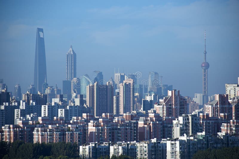 Fast Away View of Shanghai S CBD Stock Photo - Image of development ...