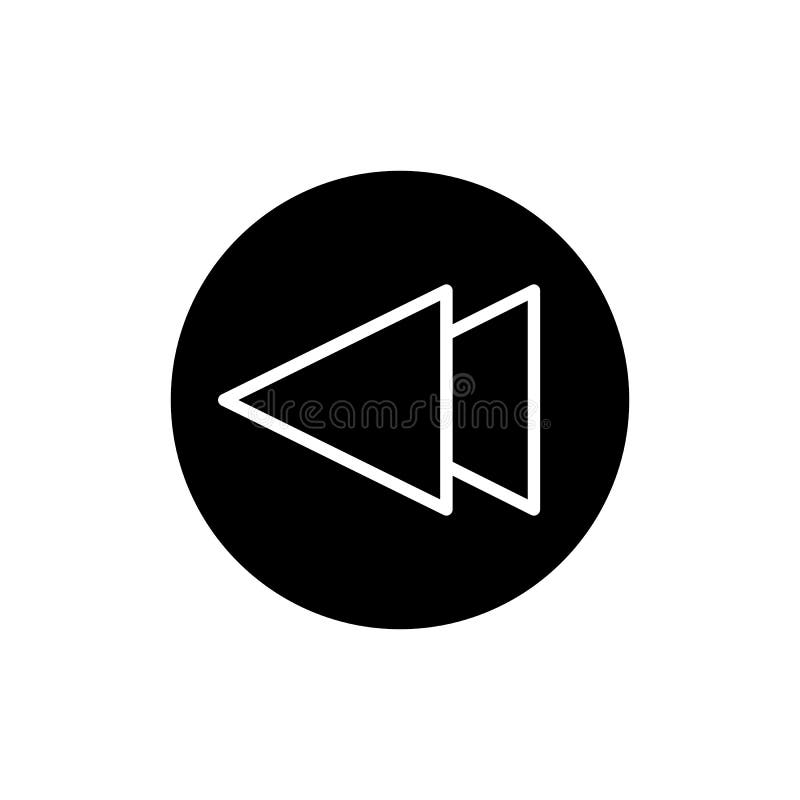 Fast Back Rewind Media Player Vector Icon. Linear Solid Icon Isolated ...