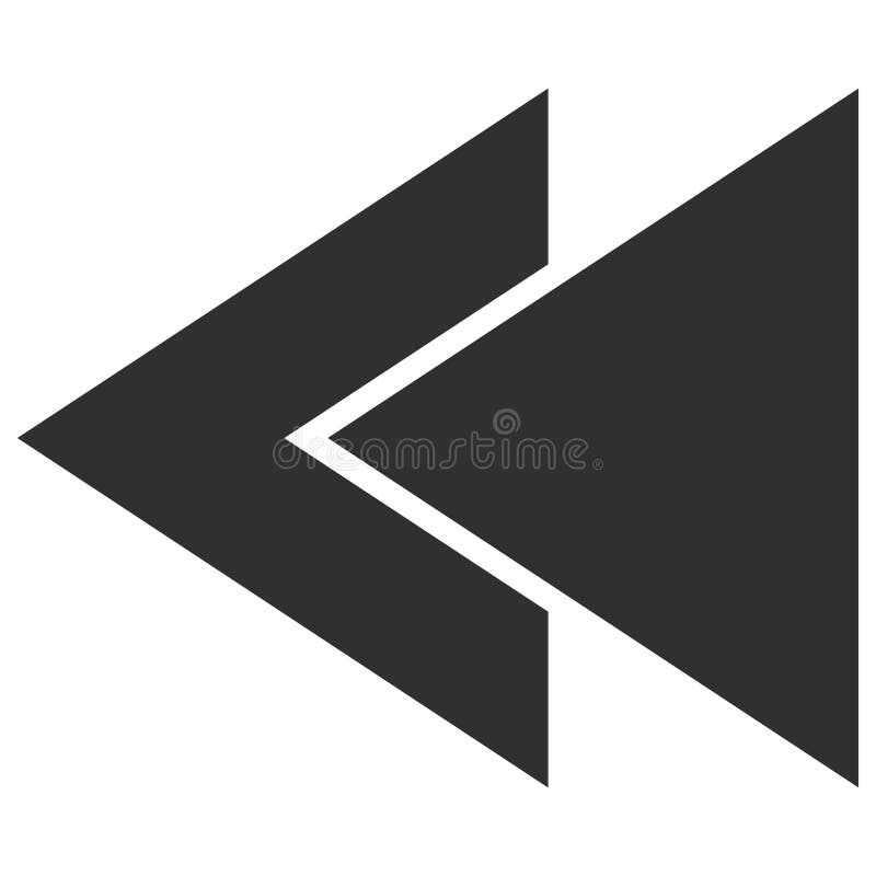 Rewind Vector Icon on White Background. Flat Vector Rewind Icon Symbol ...