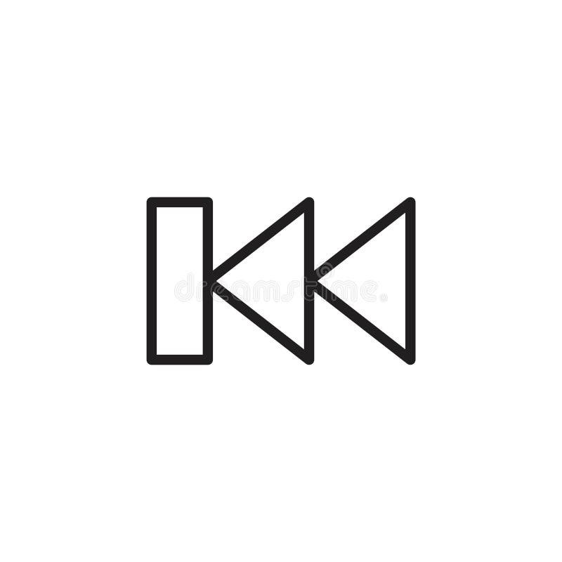 Fast Backward Icon Flat Line Illustration Stock Vector - Illustration ...