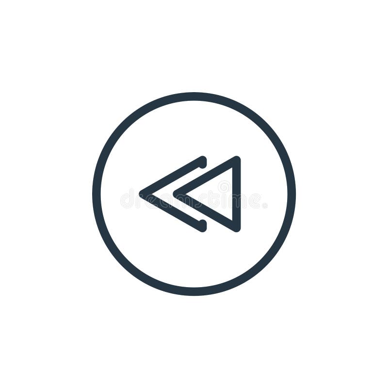 Fast Backward Icon Vector from Media Player Concept. Thin Line ...