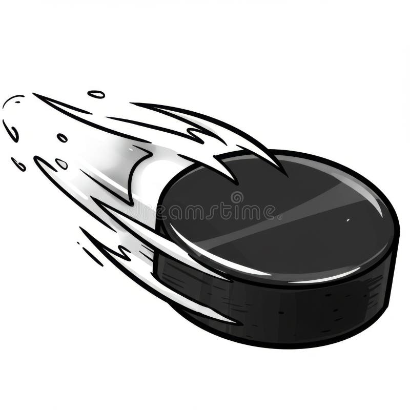 Fast Black Hockey Puck in Motion Graphic Illustration Stock ...
