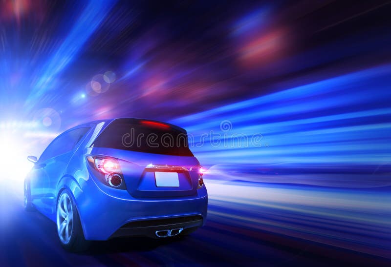 A fast blue car running stock image. Image of metalic - 164556709