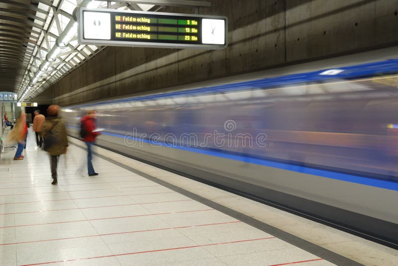 Blue subway station stock image. Image of angle, beat - 1669383