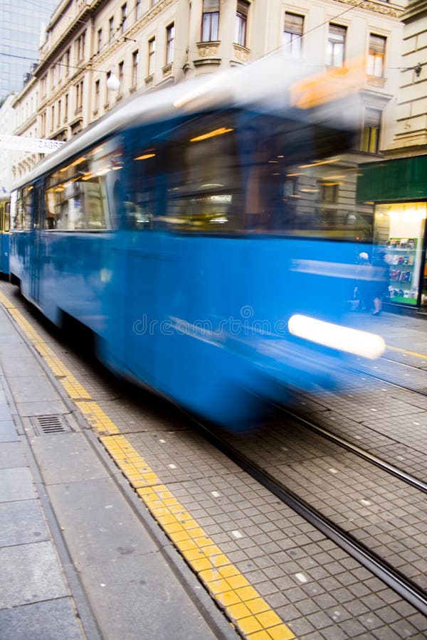 Fast tramway stock image. Image of blue, cable, move, raild - 3817179