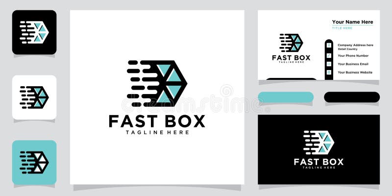 Fast Box Logo Vector. Speed Moving Box Logotype Stock Vector ...