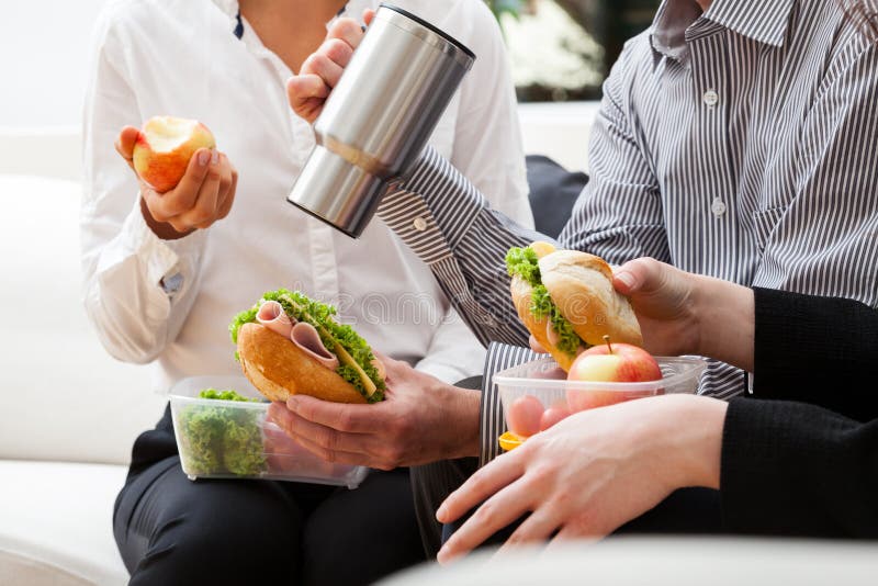 Fast break during work stock image. Image of dress, food - 36235891